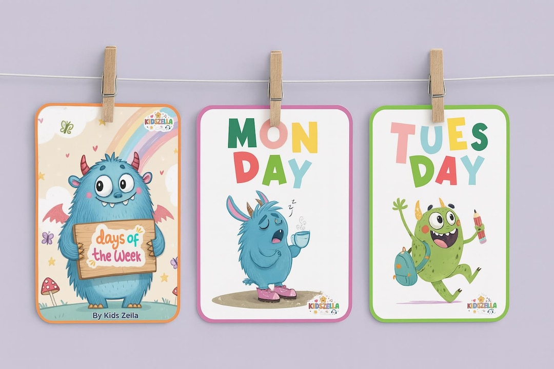 Flashcards Week Days, Flash Cards, Days of the Week, Printable ...