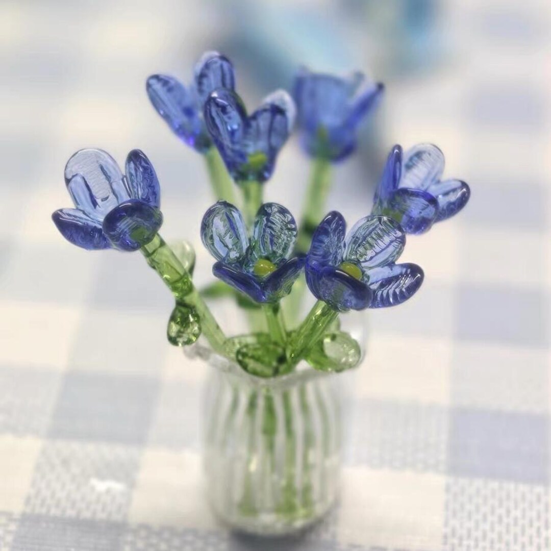 Mini Glass Flower Bouquet Handmade Glass Daisy Flower, Lily of the ...