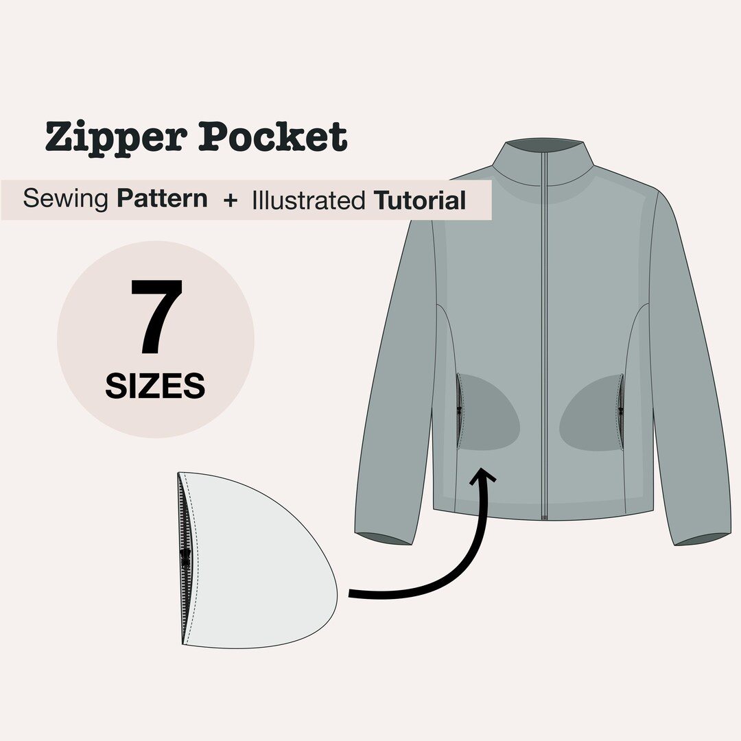 Easy Zippered Side Pocket Sewing Pattern – 3 Styles, 7 Sizes ...