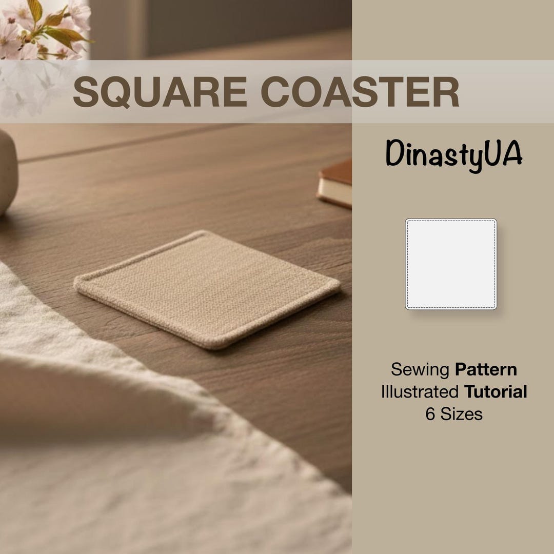 Square Coaster Sewing PDF Pattern: Kitchen Decor, Illustrated Tutorial ...