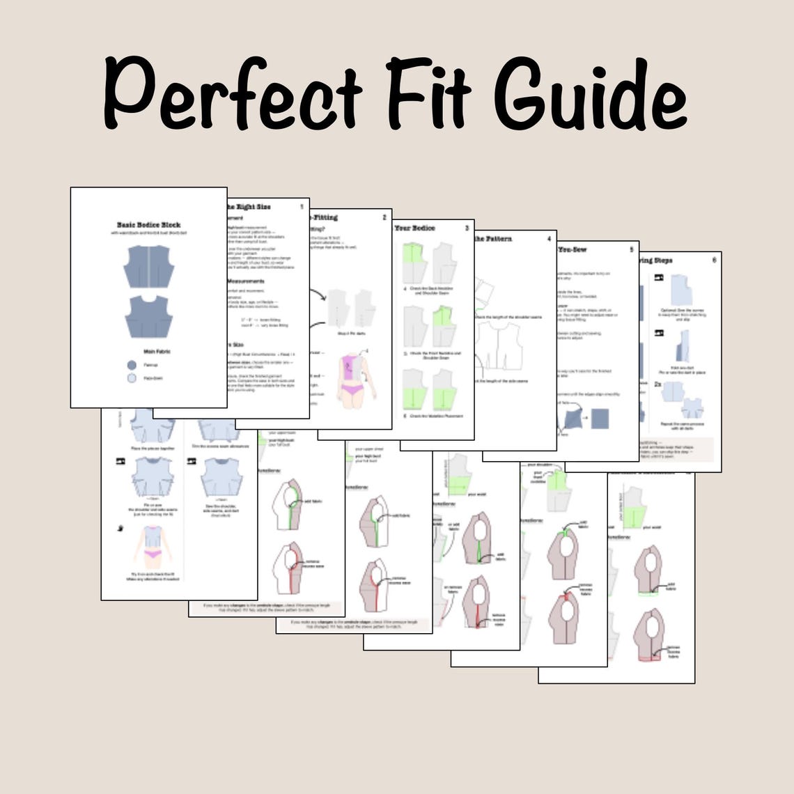 Basic Bodice Block Sewing Pattern: Women's Semi-fit Sloper, Cup D ...