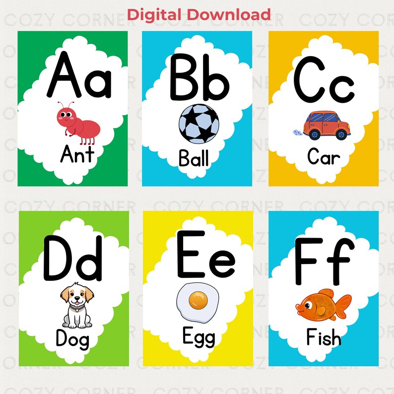 Printable Alphabet Poster for Kids – A to Z ABC Chart for Preschool ...