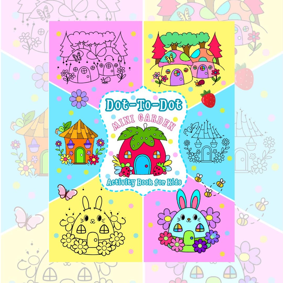 Mini Garden Dot to Dot, Connect the Dots Worksheets, Tiny Garden ...