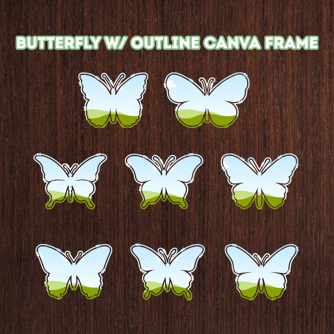 Butterfly Canva Frame: Drag & Drop Photo Template (instant Download) - Etsy