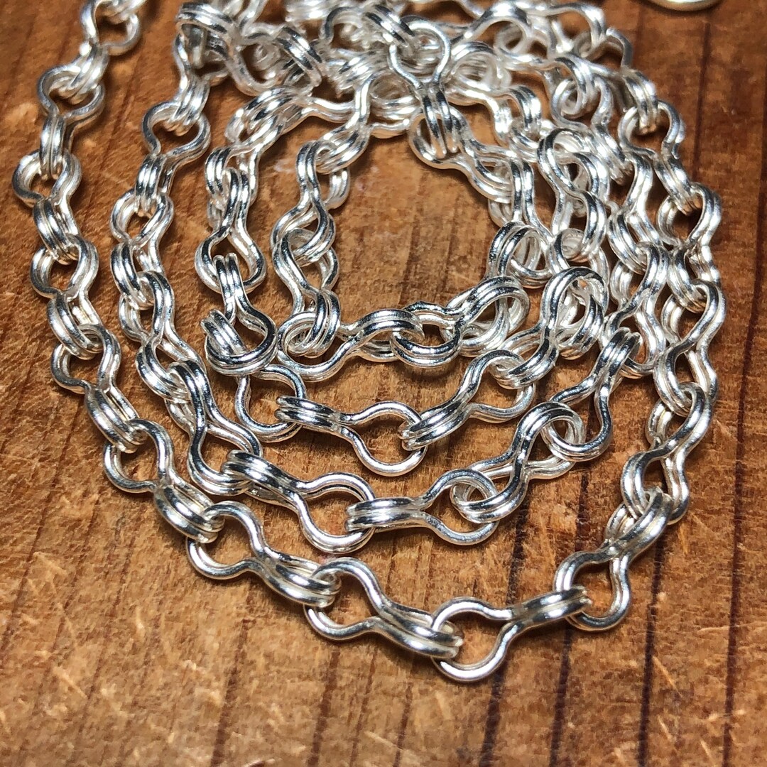 Pinched Loop Handmade Woven Fine Silver Chain With Sterling Silver ...
