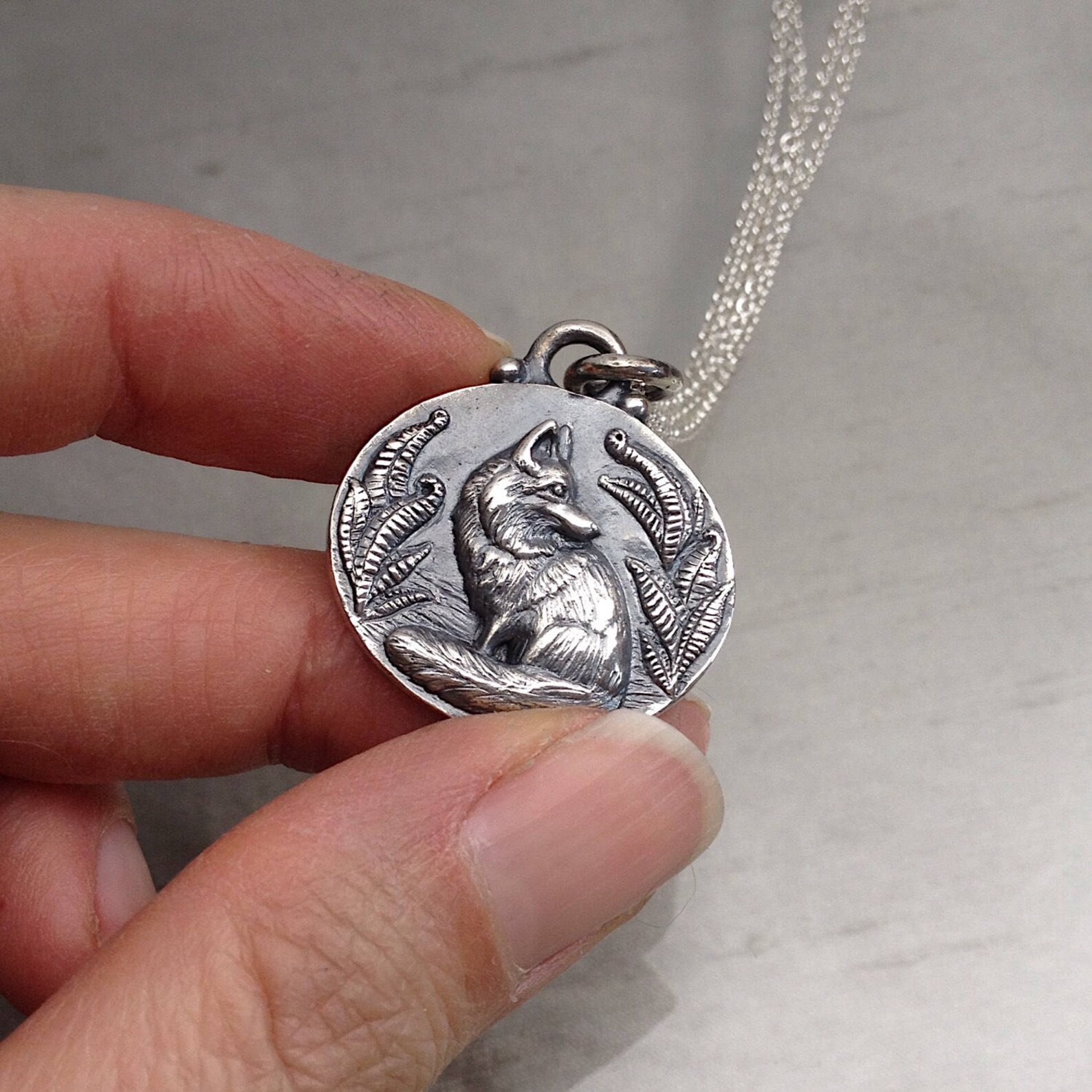 Fluffy Fox in the Ferns by Carrie Nunes Jewelry | Etsy