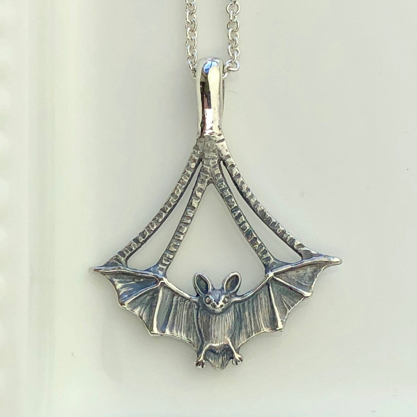 Tiny Flying Bat Pendant With Bail - Etsy