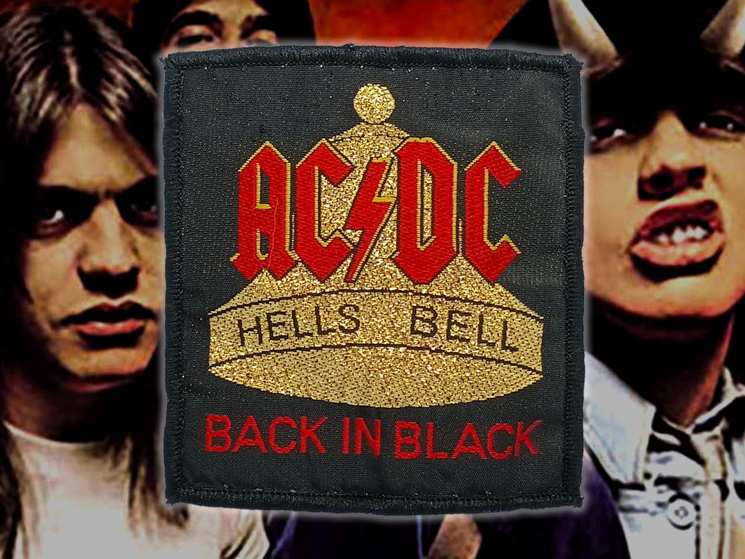 ACDC 'hells Bell-back in Black' Woven Patches, Rock Heavy Metal Patches ...