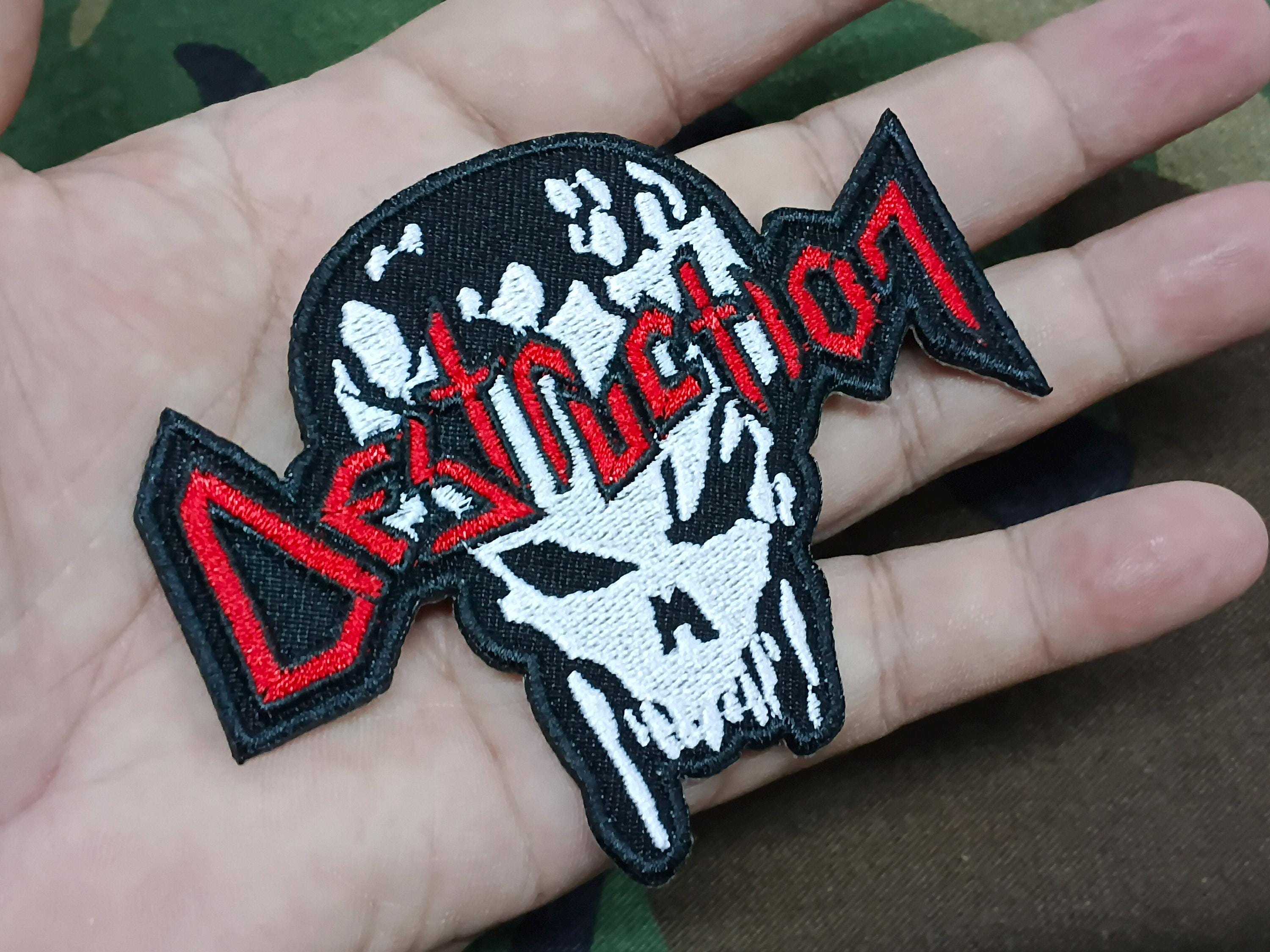 Destruction'skull' Embroidered Patch,thrashmetalbandpatch,battlejacket ...