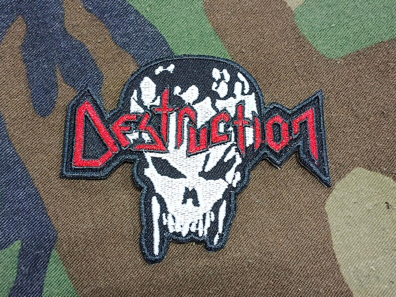 Destruction'skull' Embroidered Patch,thrashmetalbandpatch,battlejacket ...