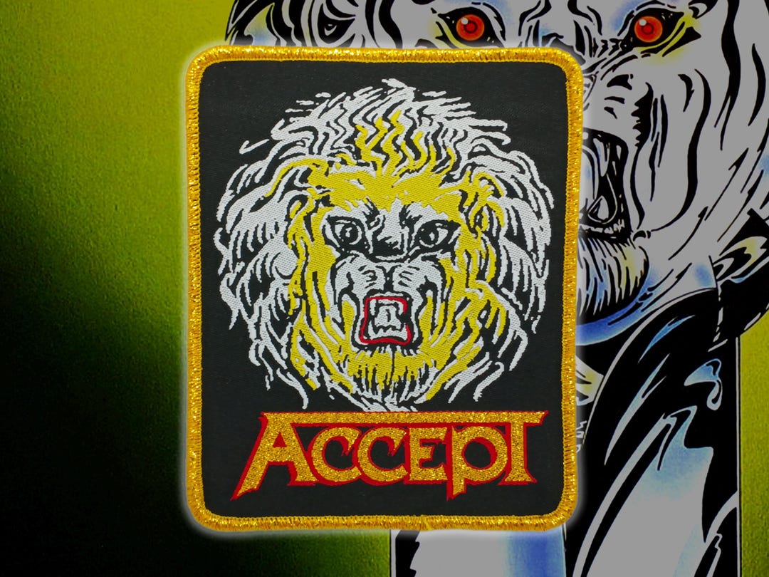 ACCEPT 'lion' Woven Patches, Heavy Metal Patches, Metal Patches,old ...
