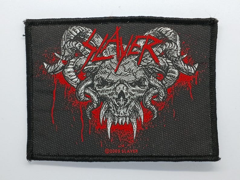 SLAYER 'skull' Woven Patches, Thrash Metal Patches, Metal Patches ...