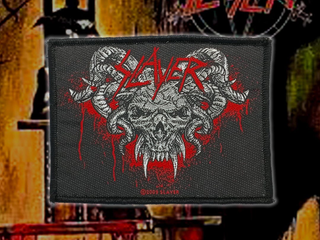 SLAYER 'skull' Woven Patches, Thrash Metal Patches, Metal Patches ...