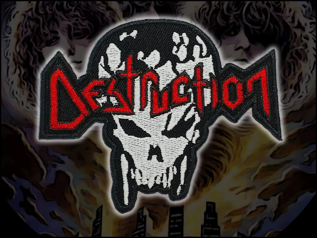 Destruction'skull' Embroidered Patch,thrashmetalbandpatch,battlejacket ...
