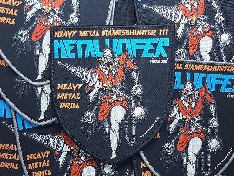 METALUCIFER 'heavy Metal Drill' Woven Patches, Heavy Metal Patches ...