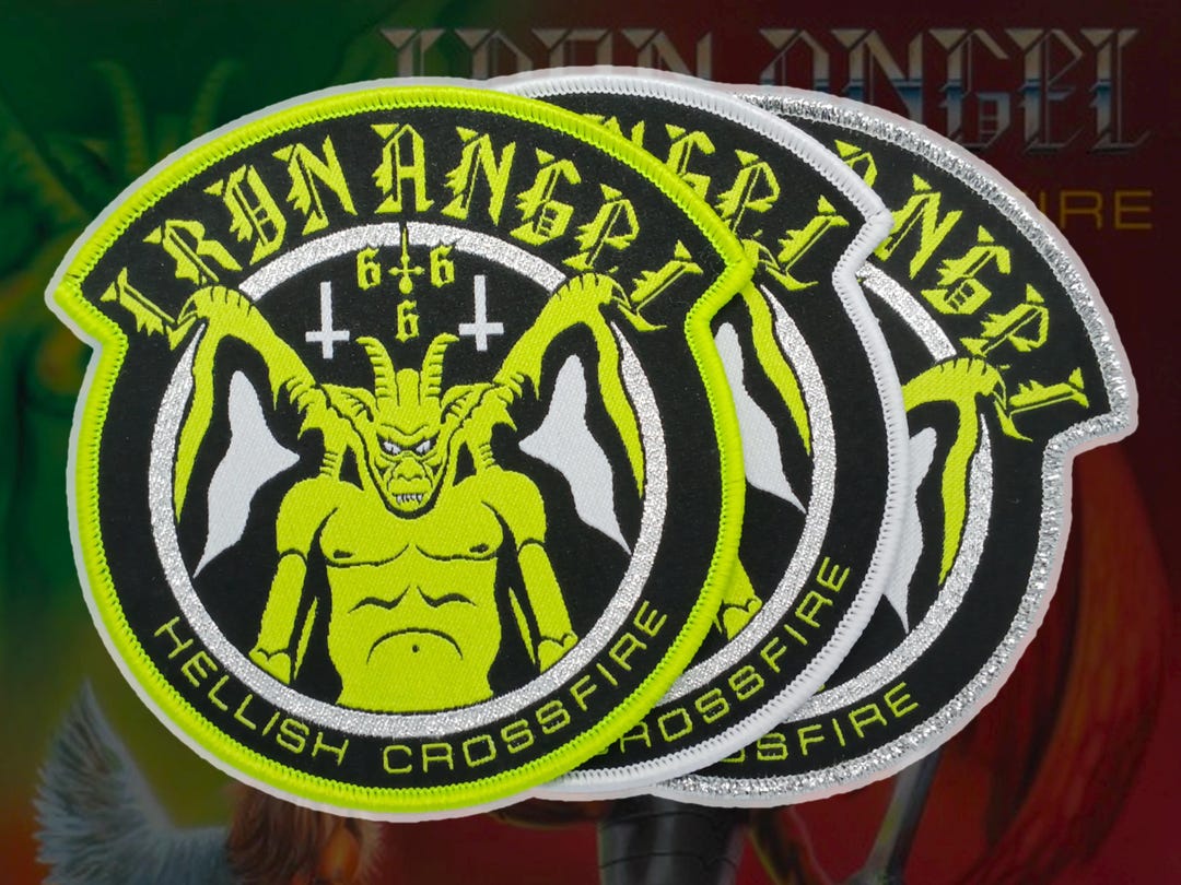 IRON Angel'hellish Crossfire'wovenpatches,speedmetal,thrashmetal ...