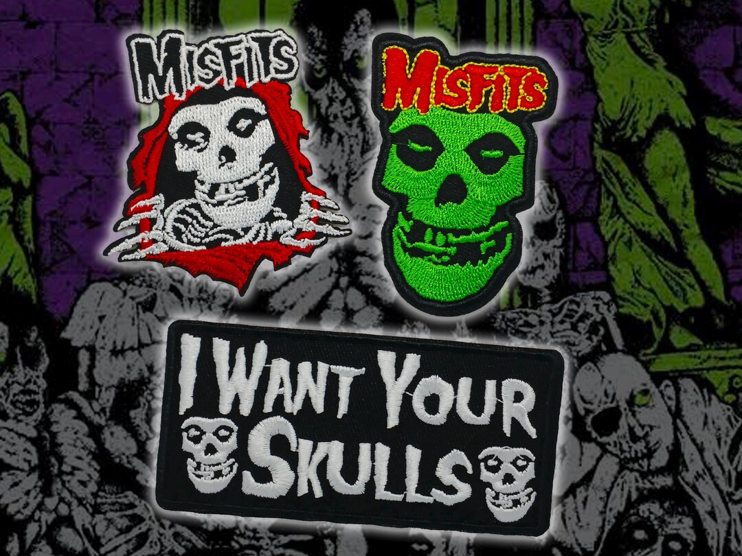 Misfit'set 1',embroidered Patches,horrorpunkrockerpatches,battlevest ...