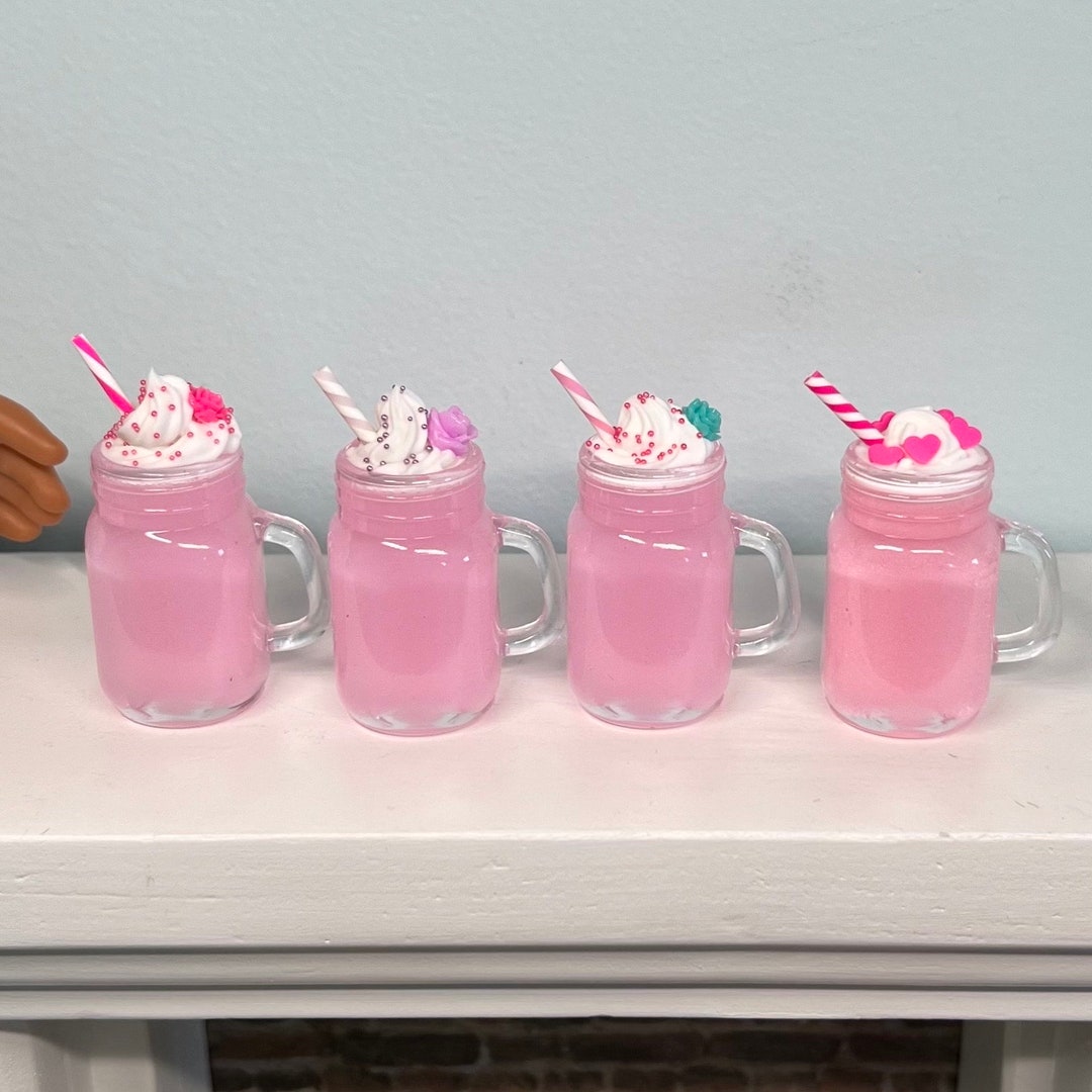 Mini Pink Drink- 1/3 Scale 14.5 -18" Dolls Like Mug With Rose - Etsy