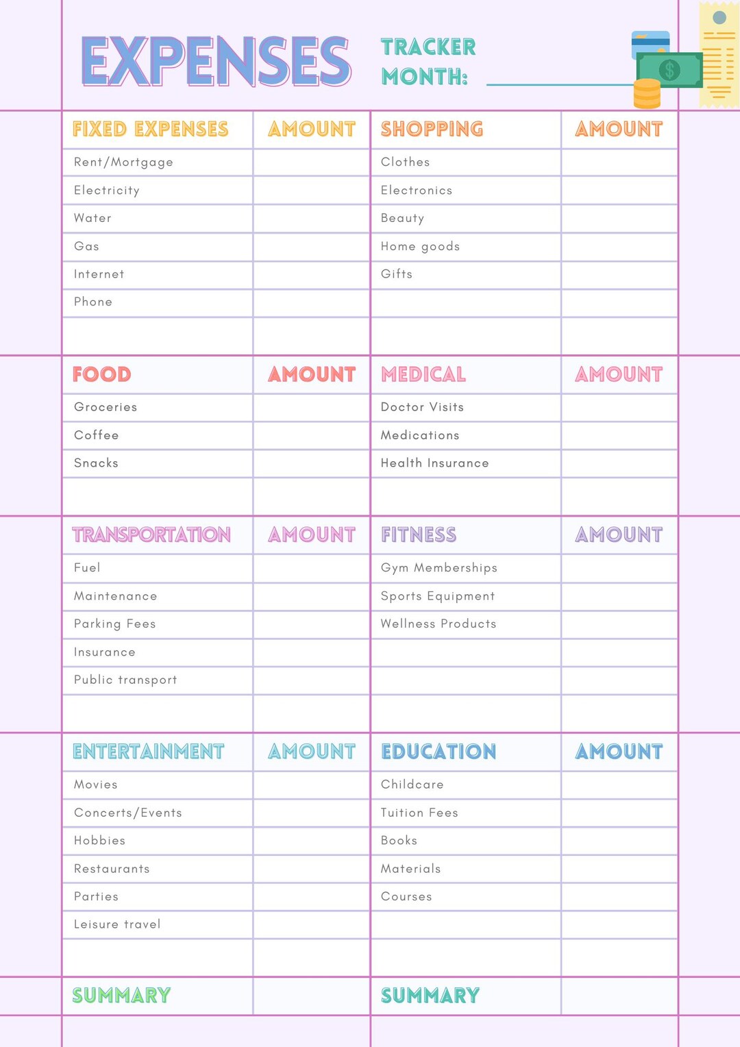 Monthly Expense Tracker - PRINTABLE Journal Page - Planner Page ...
