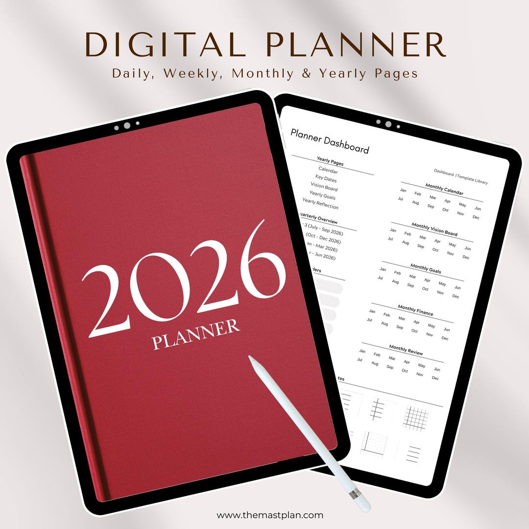 All-in-one 2026 Digital Planner | Daily, Weekly, Monthly Pages ...
