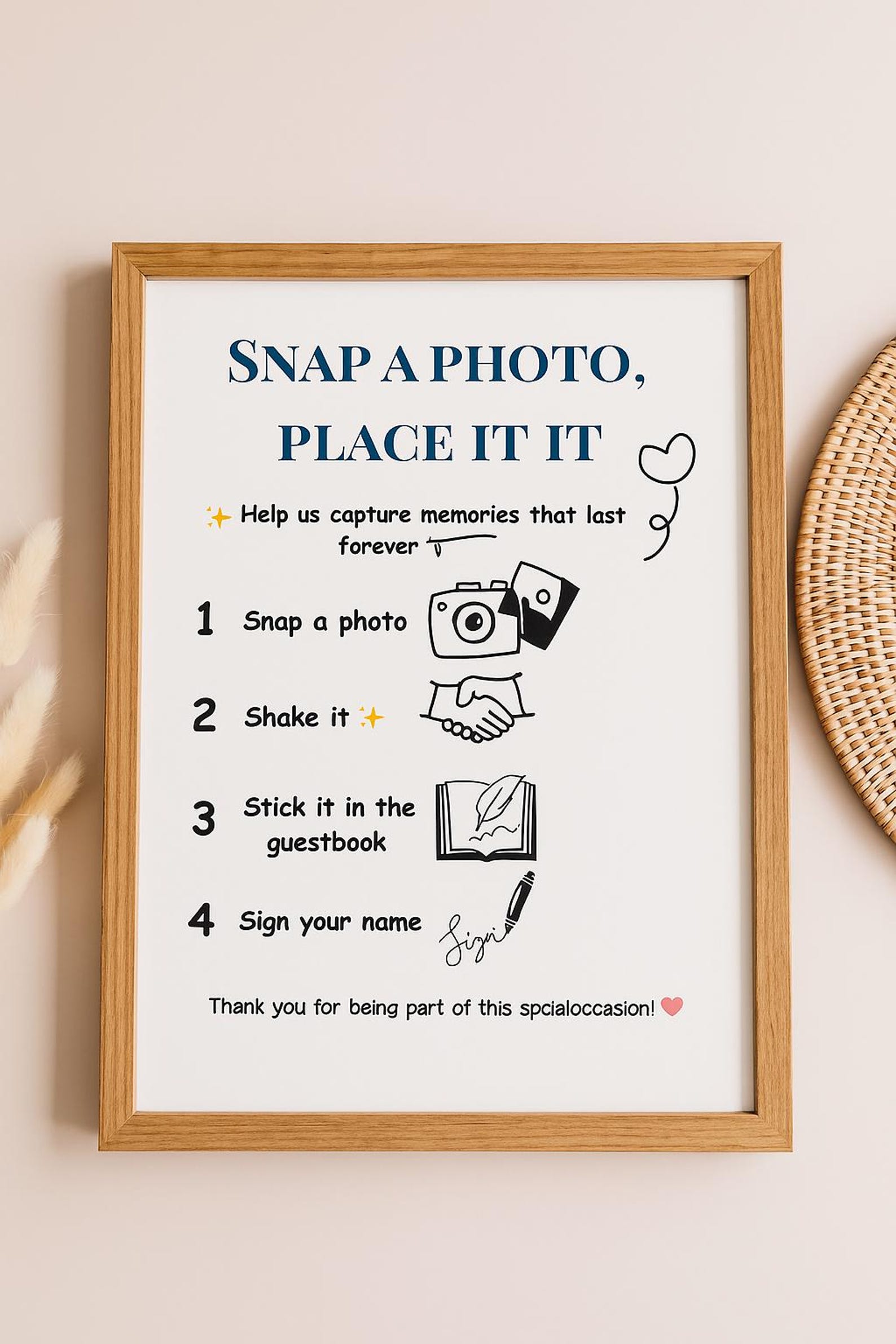 Photo Guest Book Sign, Instax Mini 12 Instructions Sign, Polaroid ...