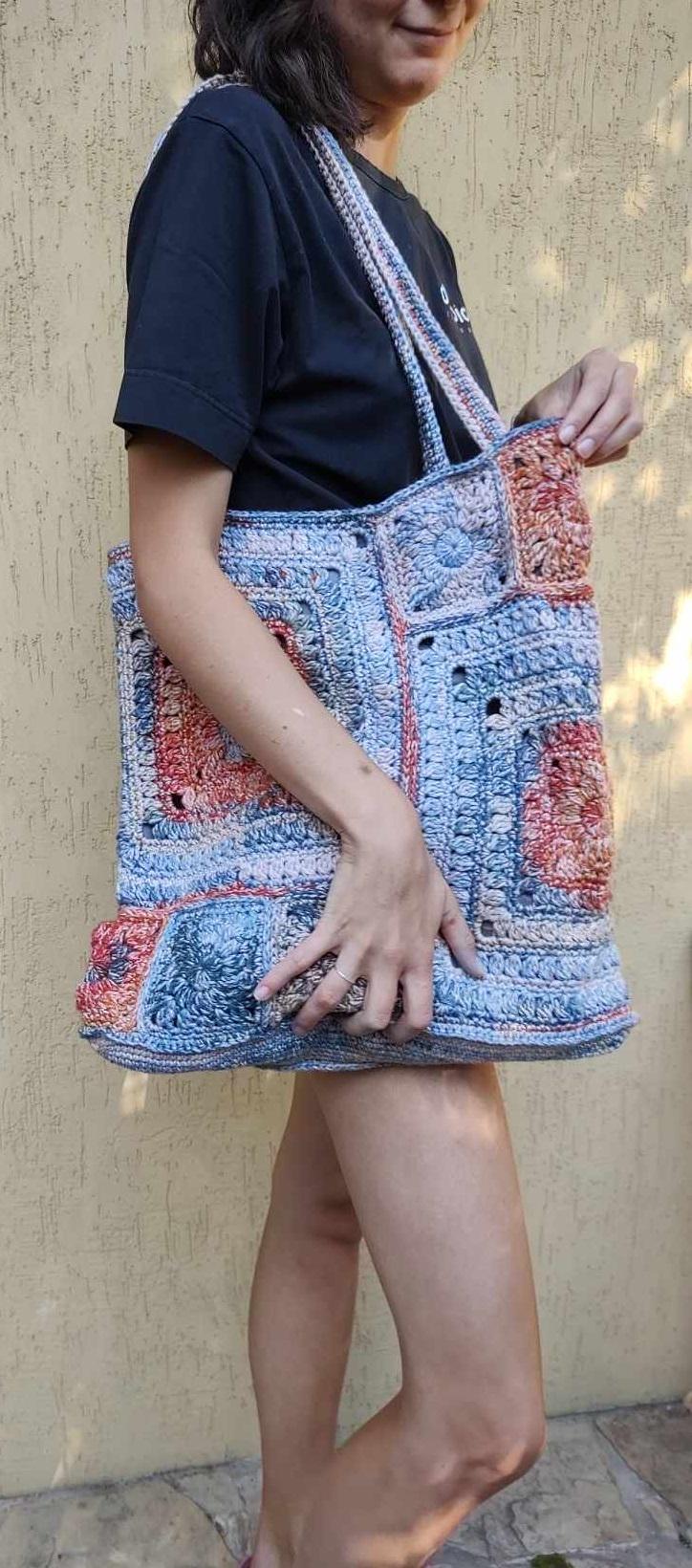 Granny Square Scramble Sack, Crochet Shoulder Bag, Bohemian Purse ...