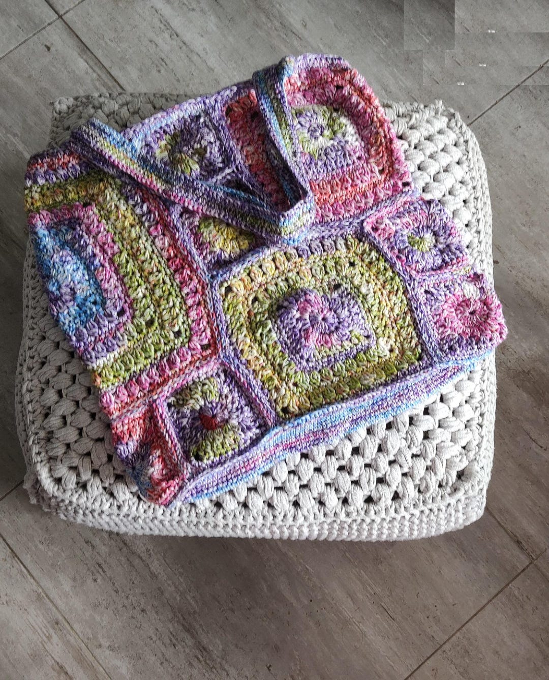 Granny Square Scramble Sack, Crochet Shoulder Bag, Bohemian Purse ...