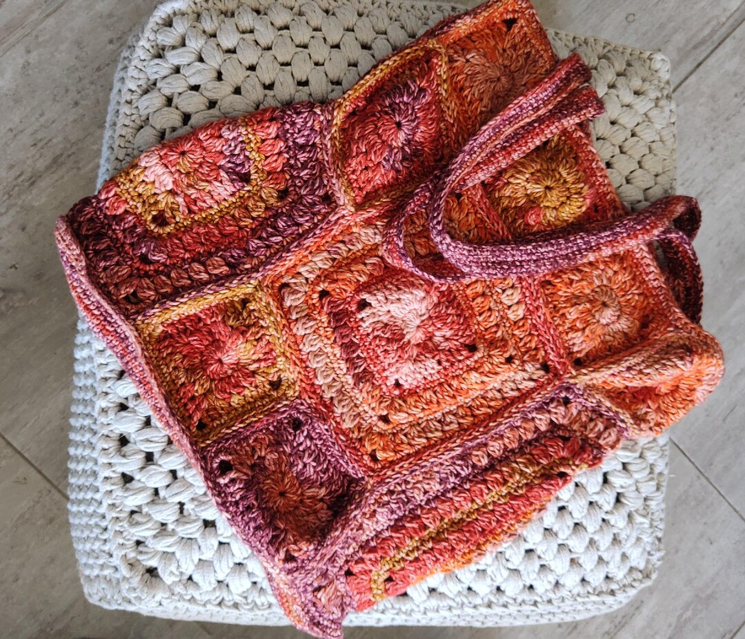 Granny Square Scramble Sack, Crochet Shoulder Bag, Bohemian Purse ...