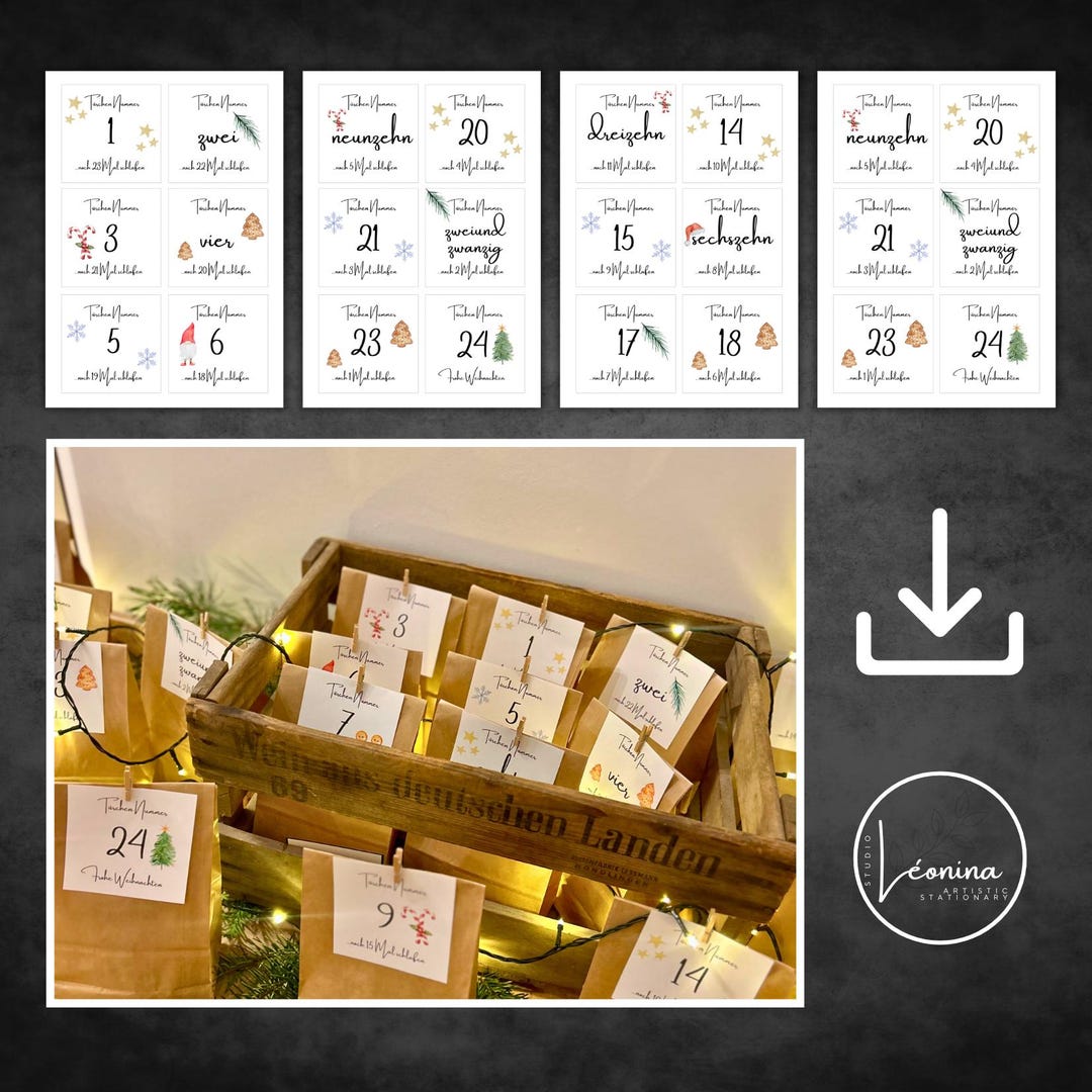 DIY Advent Calendar PDF | 24 Printable Advent Calendars | Christmas ...
