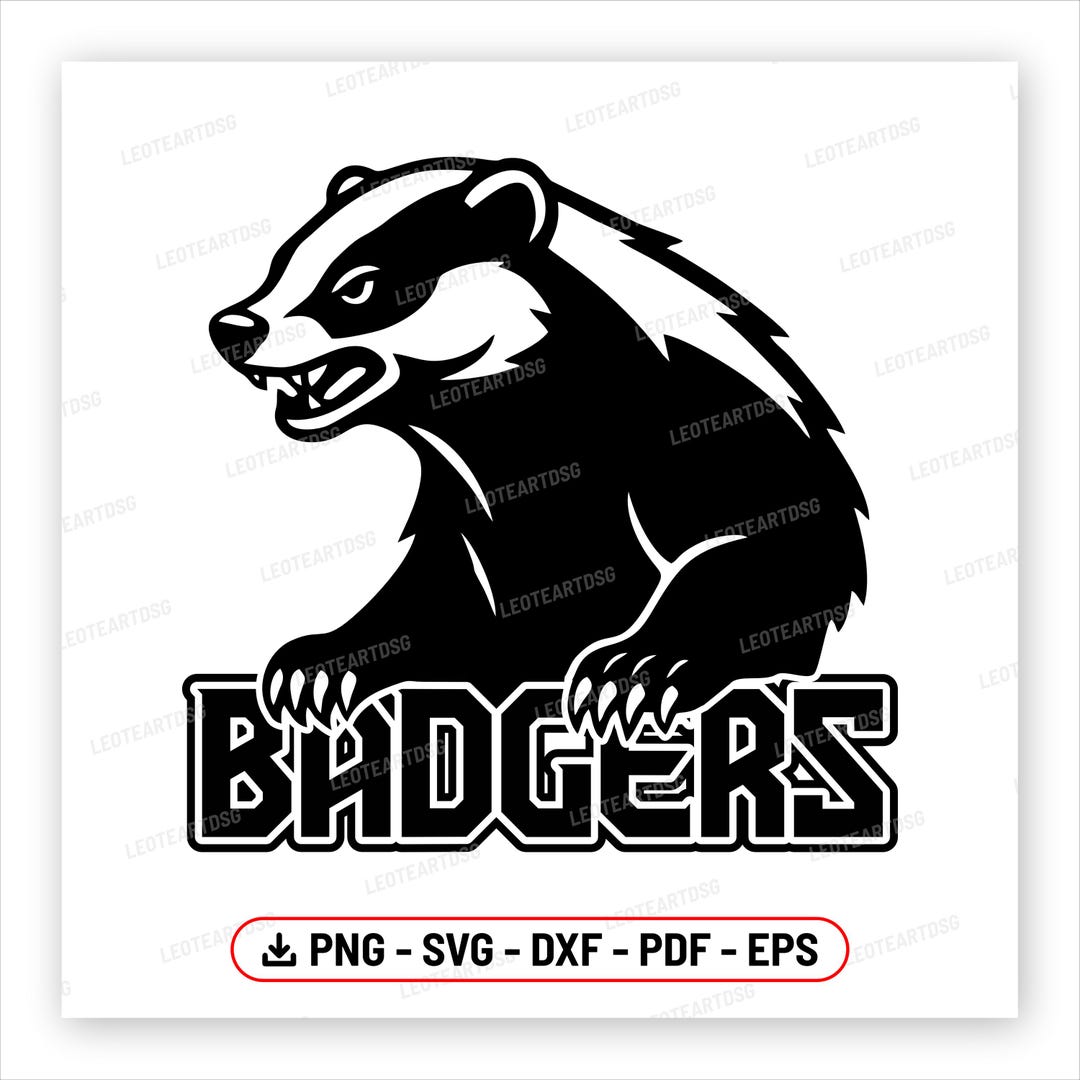 Premium Badgers Sports Team Logo SVG, PNG, Dxf, Badgers Baseball ...