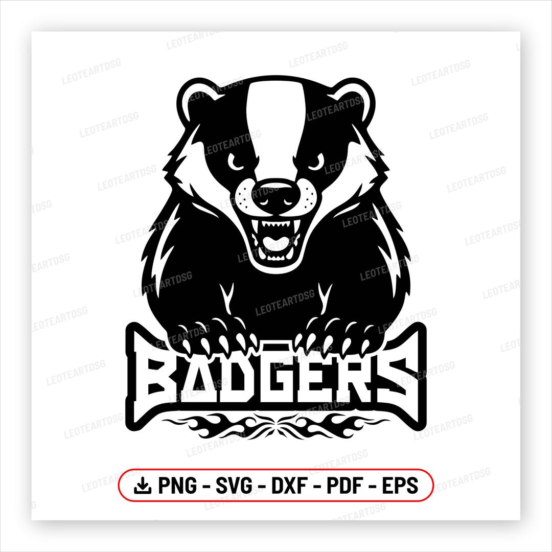 Premium Badgers Sports Team Logo SVG, PNG, Dxf, Badgers Baseball ...