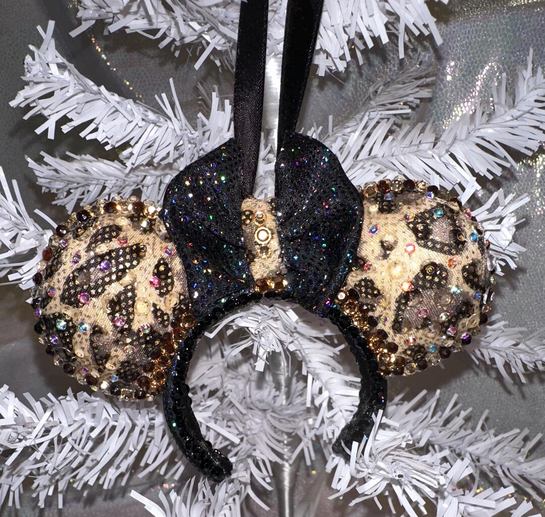 Rhinestone Leopard Print Mouse Ear Ornament: Animal Kingdom Theme - Etsy