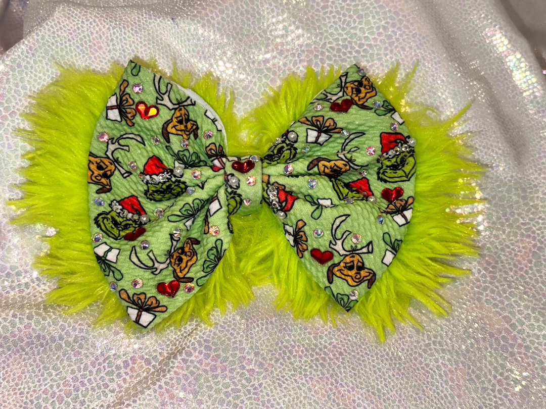 Furry Grinch & Max Mr Grinchy Hair Neon Green Fur and Bullet Fabric ...