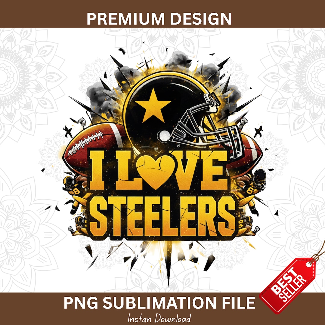 Steelers Football PNG Game Day Clipart Sublimation - Design Steelers ...