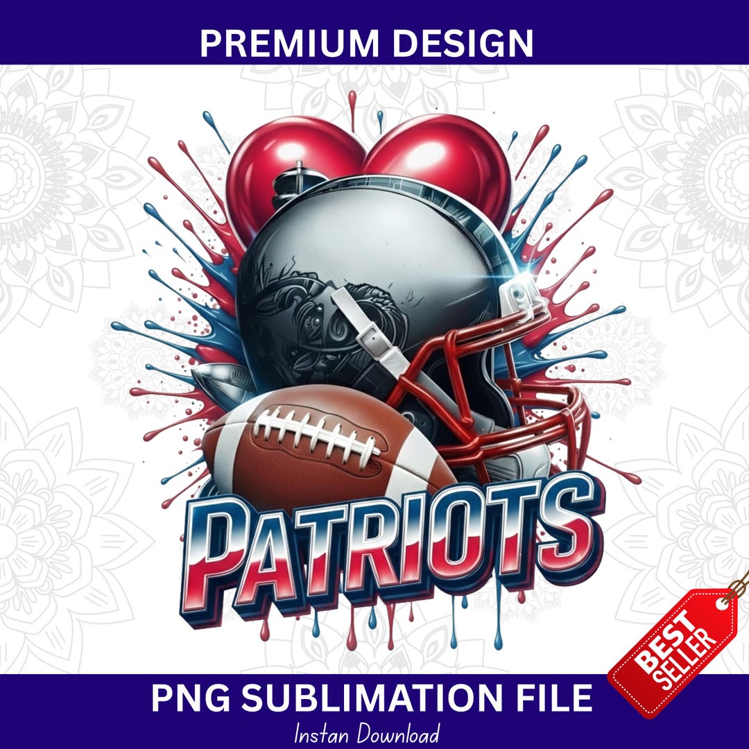 Patriots Football Game Day PNG Clipart – Sublimation Design (digital ...