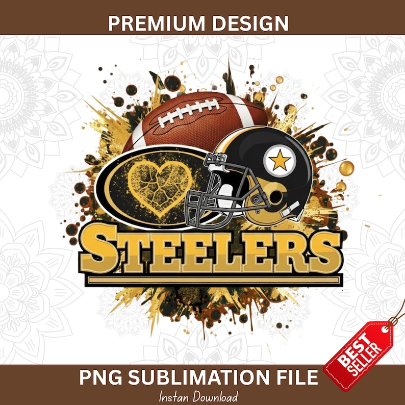 Steelers Football PNG Game Day Clipart Sublimation - Design Steelers ...