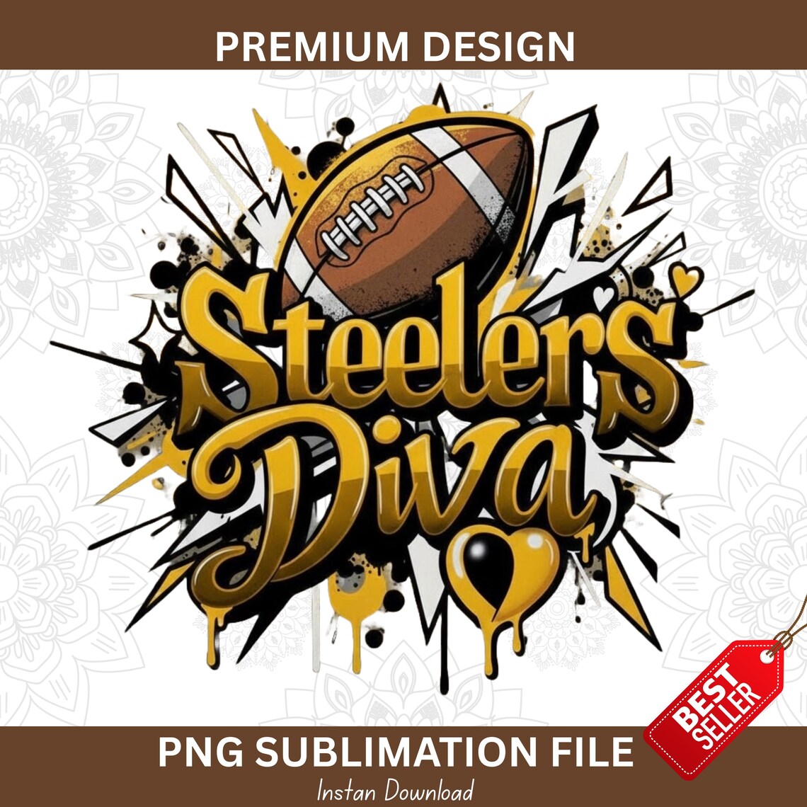 Steelers Football PNG Game Day Clipart Sublimation - Design Steelers ...