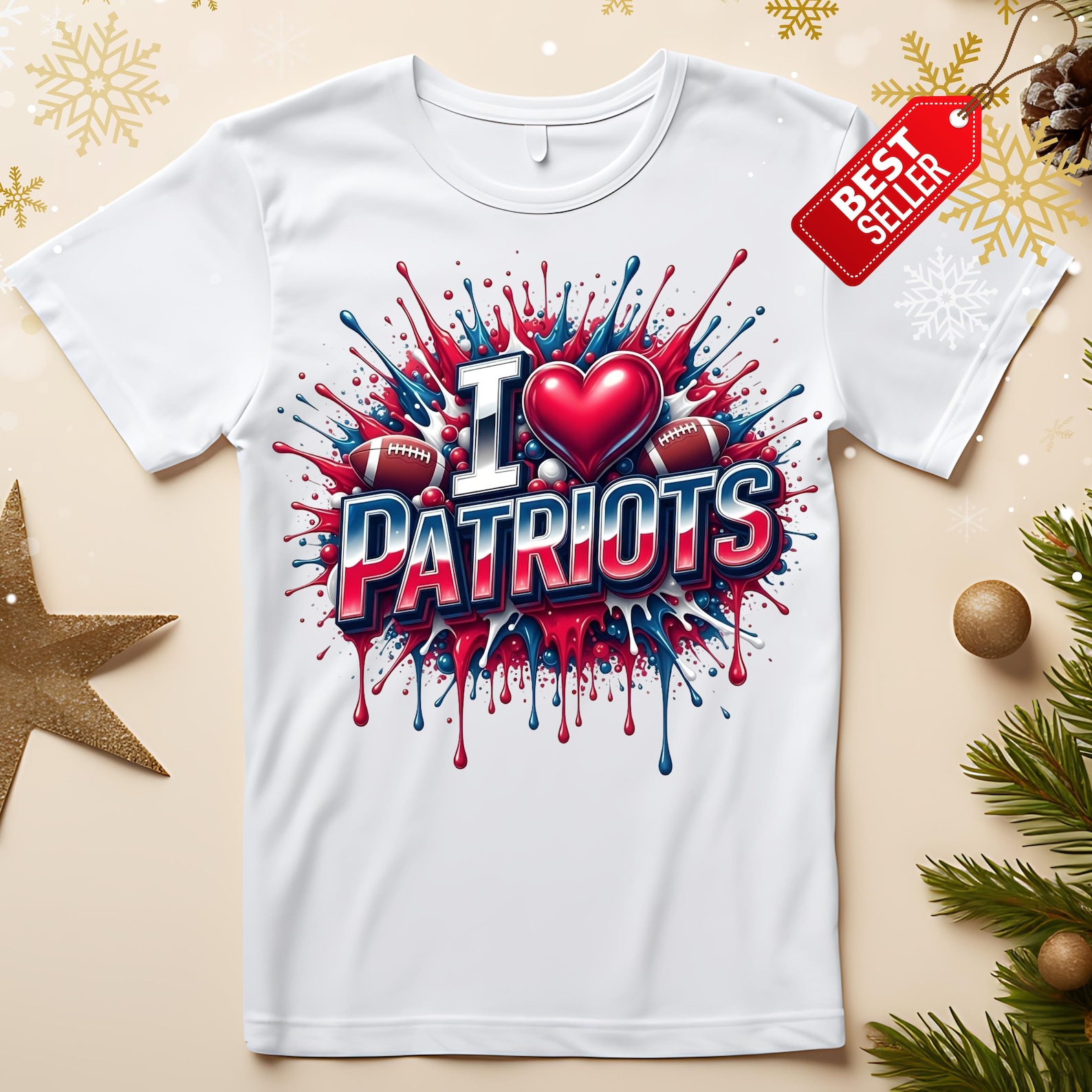 Patriots Football PNG – Game Day Clipart, Sublimation Design (digital ...