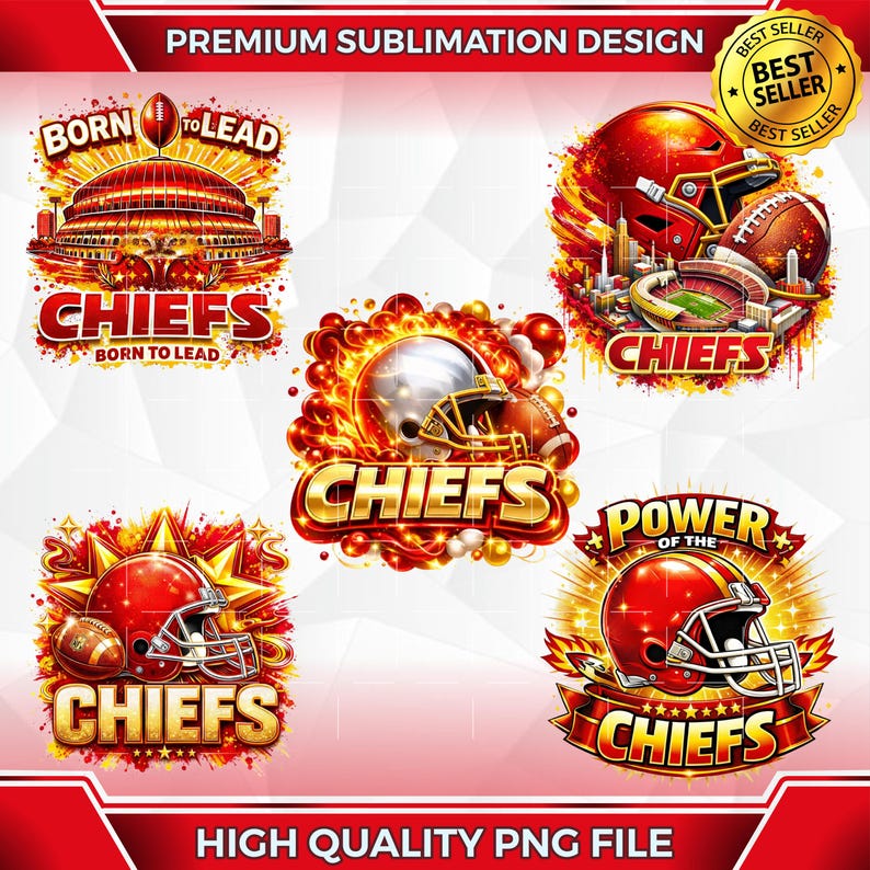 Chiefs Football PNG Clipart – 5 Game Day Designs (digital Download) - Etsy