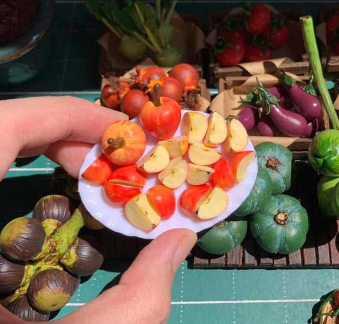 3pcs Mini Apple Miniatures Fruit Handmade Your House ,clay Lily ...