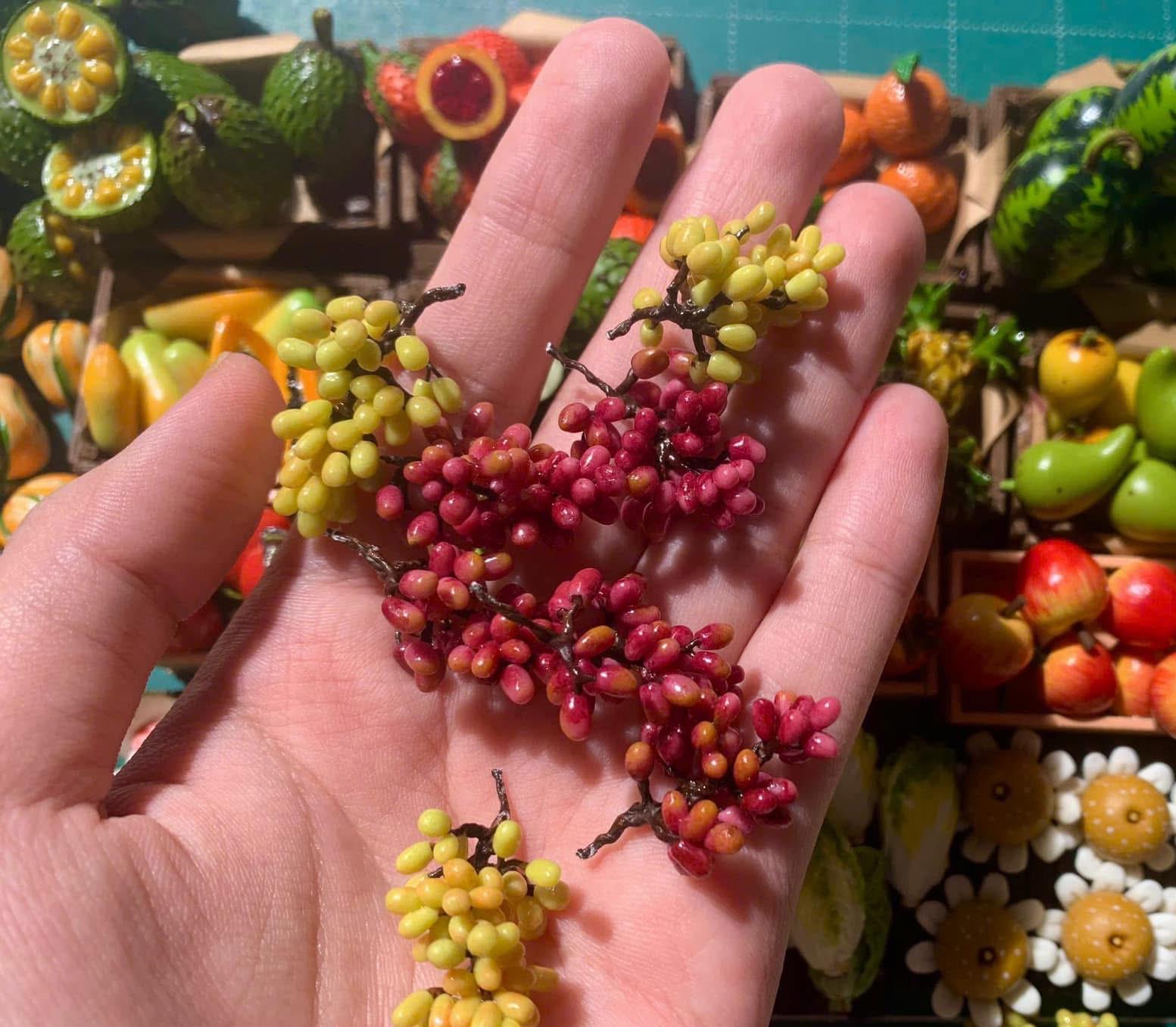 3pcs Mini Grapes Miniatures Fruit Handmade Your House ,clay Lily ...