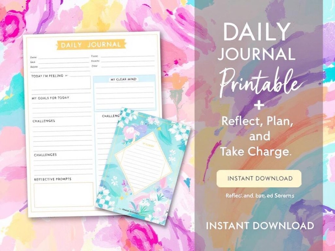 Daily Journal Printable - Reflect, Focus & Take Charge This Year - Etsy