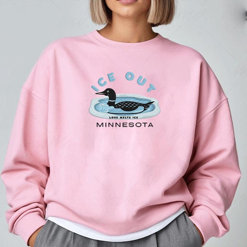 Ice Out Minnesota Embroidery Design, Loon on Frozen Lake, Love Melts ...