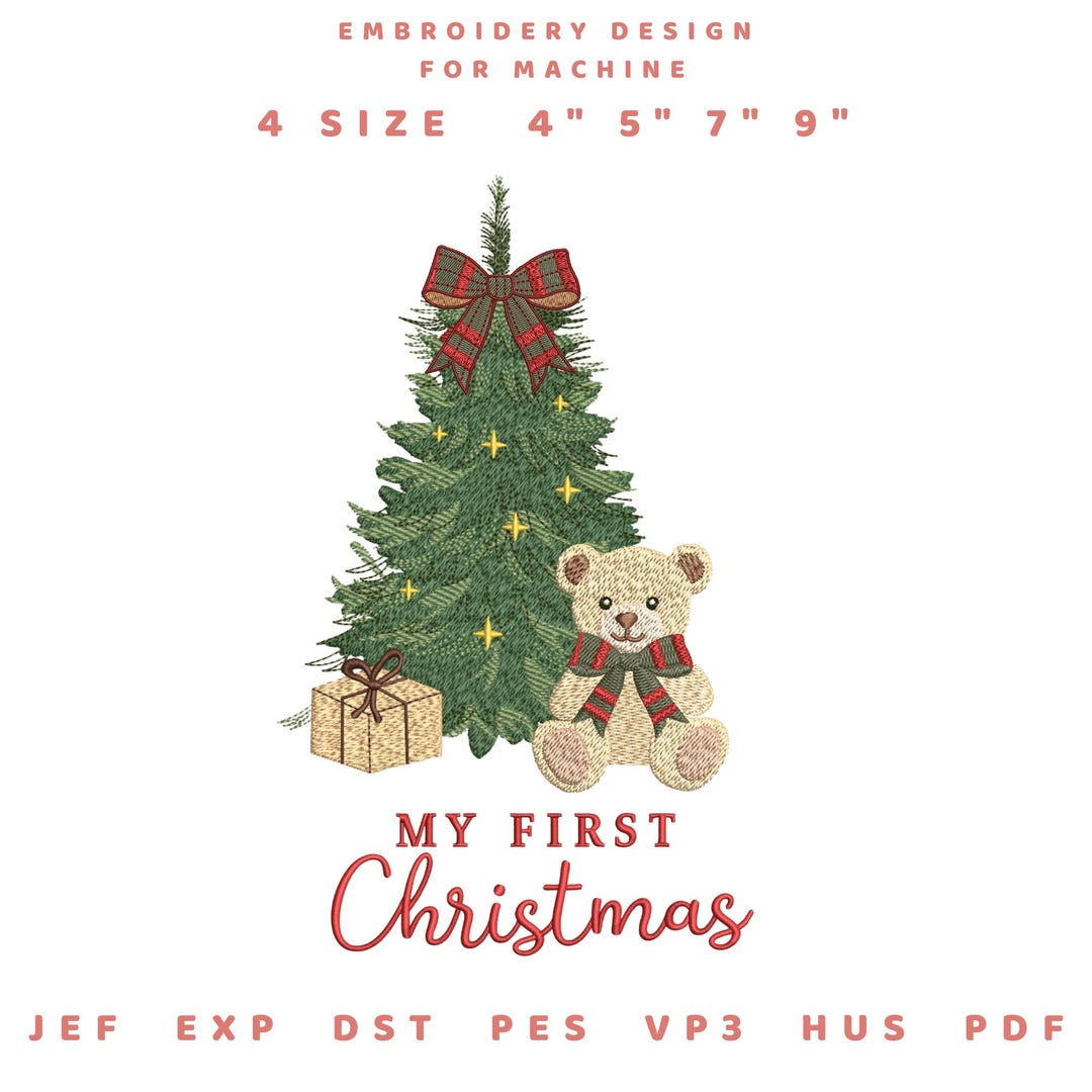 My First Christmas Embroidery Design, Christmas, Baby Design, Instant ...