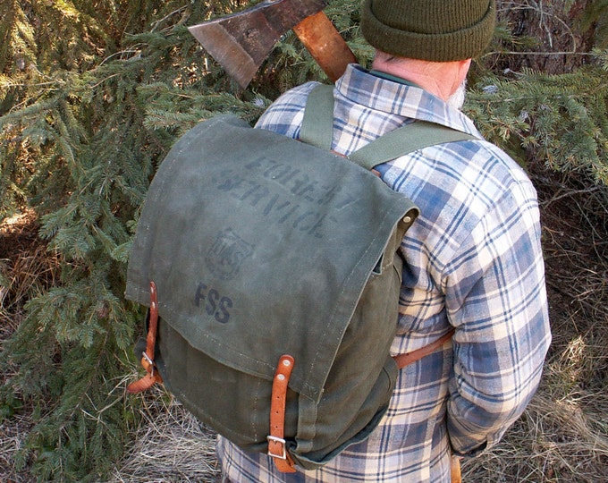 Vintage US Forest Service Canvas Backpack Satchel Packsack Rucksack - Etsy