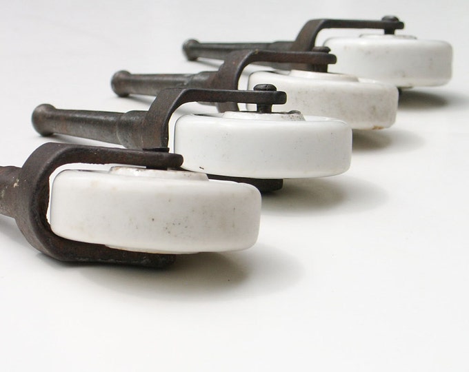 Antique Porcelain Caster Wheels Mix Match Set - Etsy