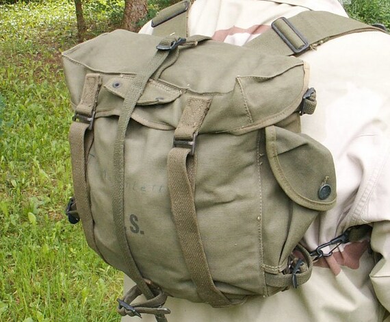 Military Backpack OD Green Canvas Carry All - Etsy