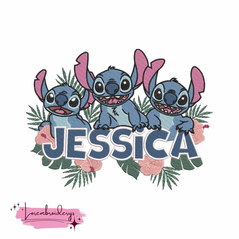Jessica Stitch Embroidery Design, Love Hearts, Cute Animal Patch ...