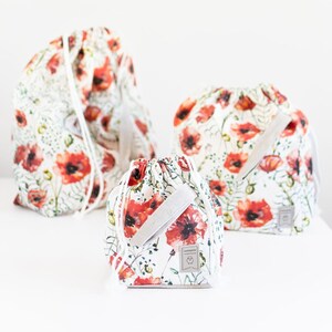 Set of 3 Poppy Print Project Bags. Sizes XL, Large and Small. - Etsy