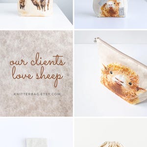 Work in Progress Project Bag With Zipper. Sheep Print. - Etsy